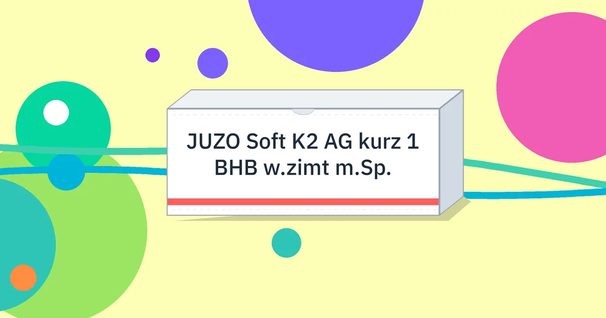Symbolbild: Packung mit der Aufschrift JUZO Soft K2 AG kurz 1 BHB w.zimt m.Sp. (PZN 14841909) – Verfügbarkeit und Bezug in Apotheken in Frankfurt am Main