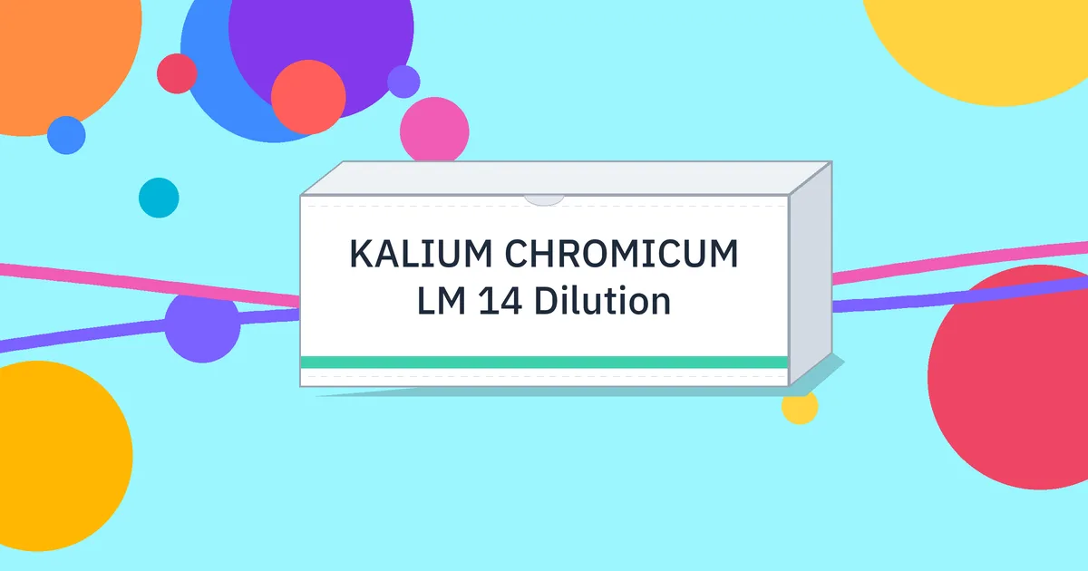 Symbolbild: Packung mit der Aufschrift KALIUM CHROMICUM LM 14 Dilution (PZN 12919228) – Verfügbarkeit und Bezug in Apotheken in Frankfurt am Main