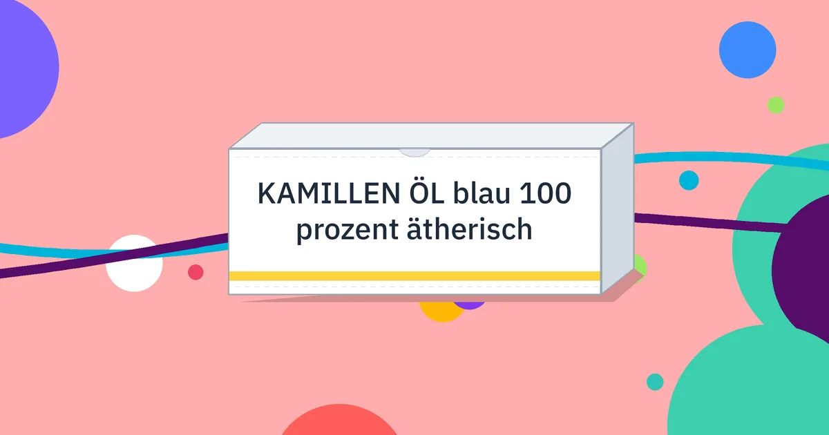 Symbolbild: Packung mit der Aufschrift KAMILLEN ÖL blau 100 prozent ätherisch (PZN 01991895) – Verfügbarkeit und Bezug in Apotheken in Frankfurt am Main