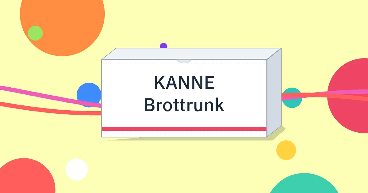 Symbolbild: Packung mit der Aufschrift KANNE Brottrunk (PZN 06165624) – Verfügbarkeit und Bezug in Apotheken in Frankfurt am Main