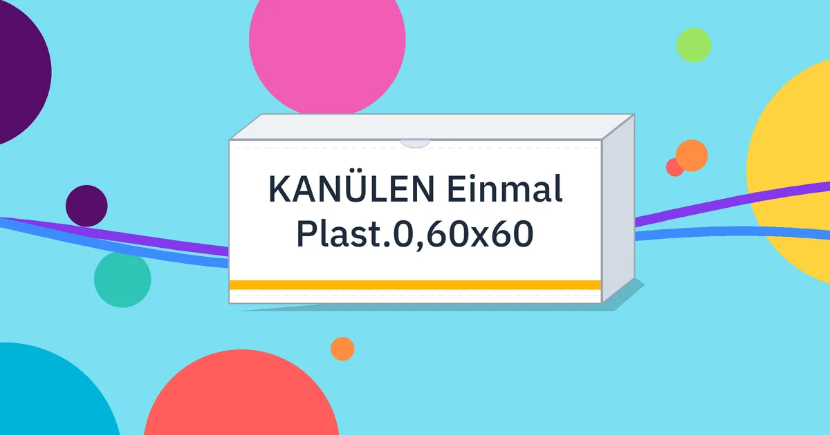 Symbolbild: Packung mit der Aufschrift KANÜLEN Einmal Plast.0,60x60 (PZN 01964415) – Verfügbarkeit und Bezug in Apotheken in Frankfurt am Main