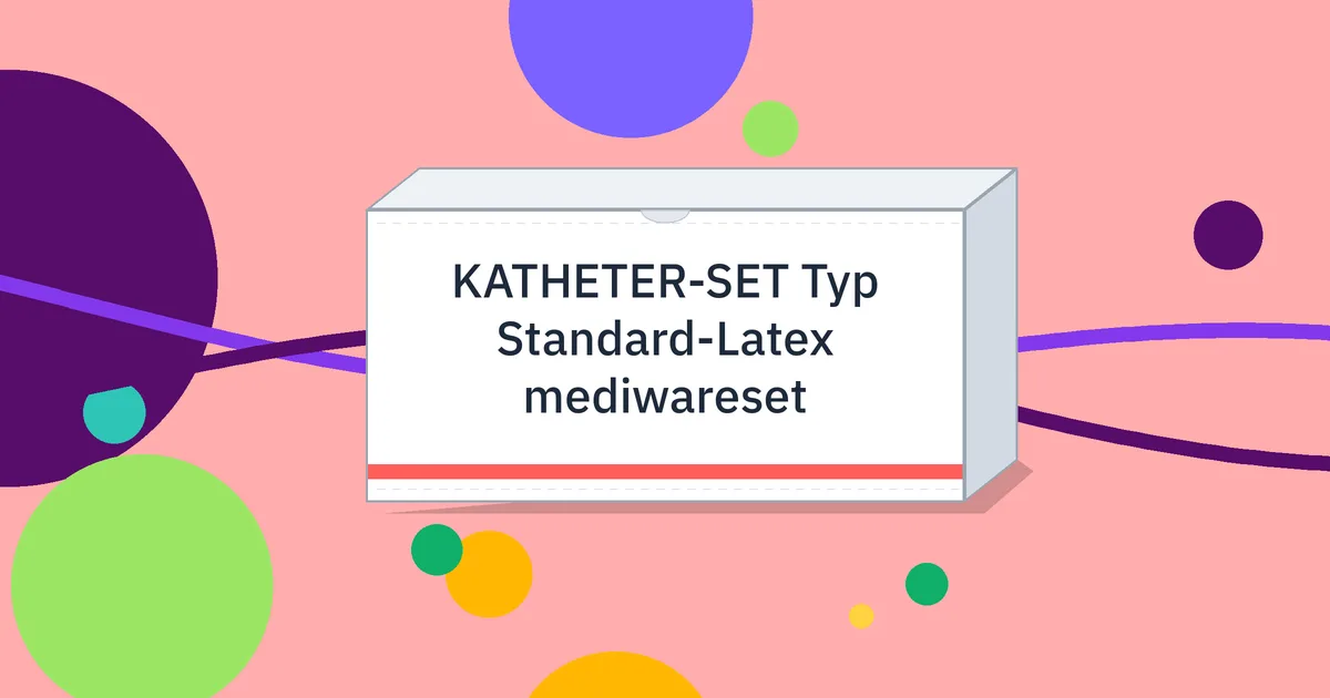 Symbolbild: Packung mit der Aufschrift KATHETER-SET Typ Standard-Latex mediwareset (PZN 19555982) – Verfügbarkeit und Bezug in Apotheken in Frankfurt am Main