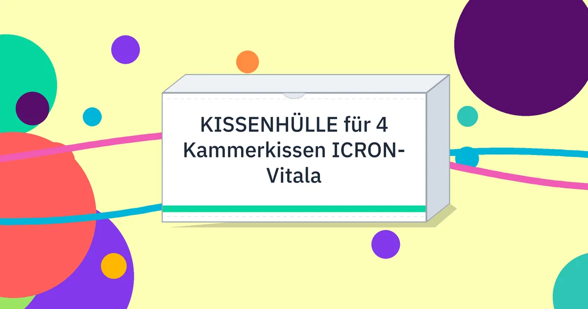 Symbolbild: Packung mit der Aufschrift KISSENHÜLLE für 4 Kammerkissen ICRON-Vitala (PZN 09484703) – Verfügbarkeit und Bezug in Apotheken in Frankfurt am Main