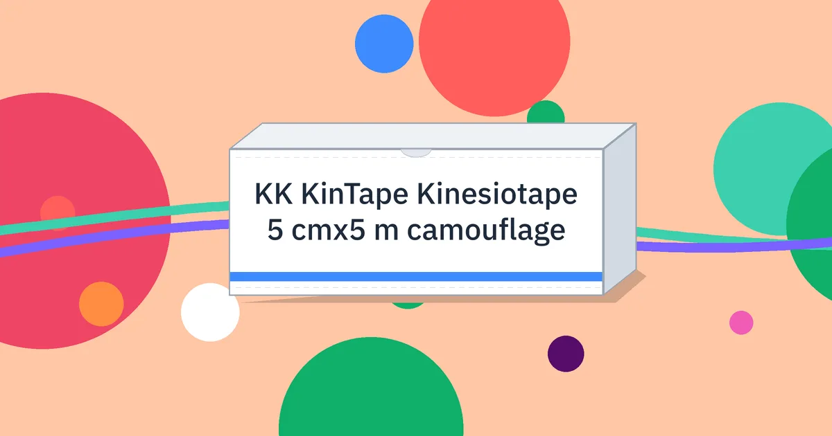 Symbolbild: Packung mit der Aufschrift KK KinTape Kinesiotape 5 cmx5 m camouflage (PZN 10118719) – Verfügbarkeit und Bezug in Apotheken in Frankfurt am Main