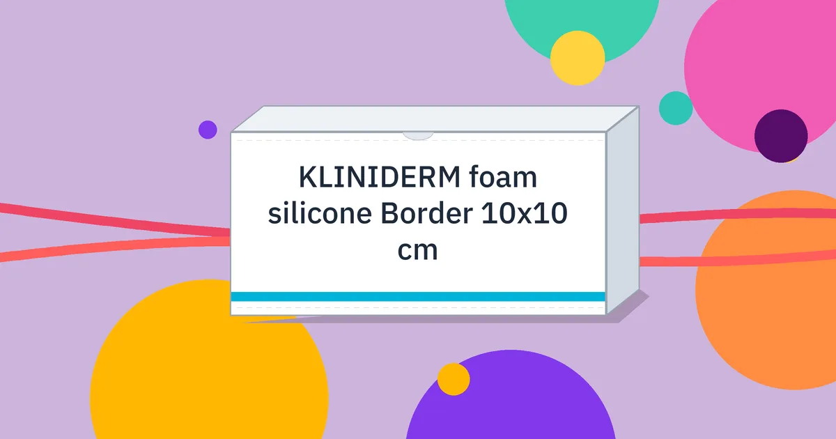 Symbolbild: Packung mit der Aufschrift KLINIDERM foam silicone Border 10x10 cm (PZN 10986002) – Verfügbarkeit und Bezug in Apotheken in Frankfurt am Main