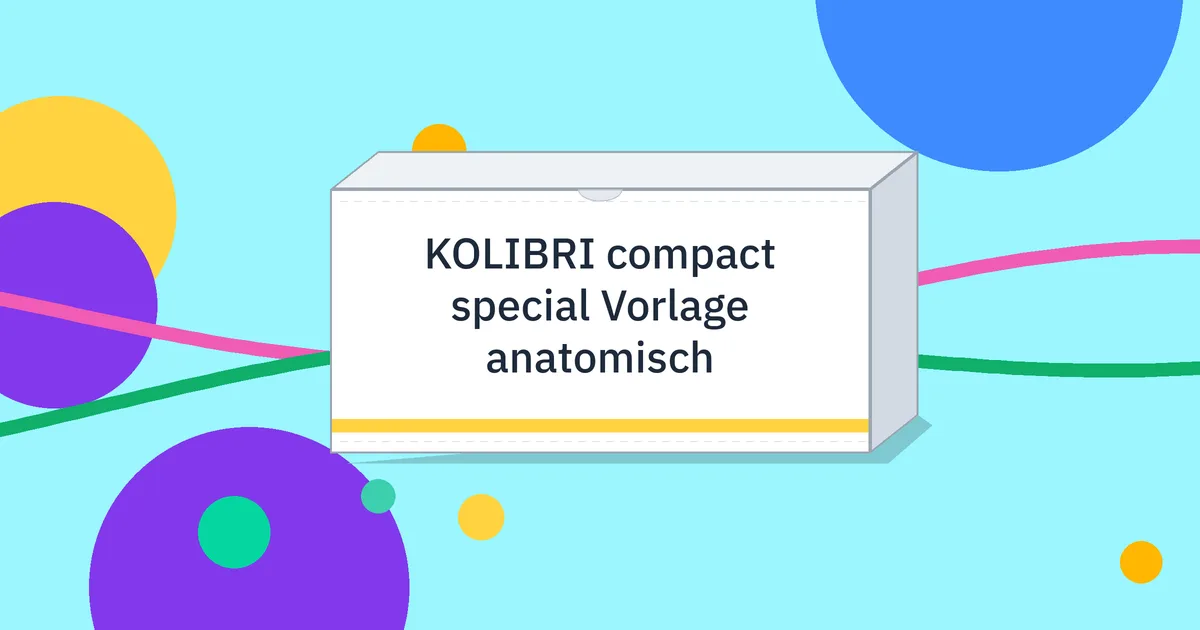 Symbolbild: Packung mit der Aufschrift KOLIBRI compact special Vorlage anatomisch (PZN 12575533) – Verfügbarkeit und Bezug in Apotheken in Frankfurt am Main