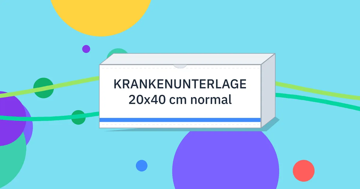 Symbolbild: Packung mit der Aufschrift KRANKENUNTERLAGE 20x40 cm normal (PZN 02442038) – Verfügbarkeit und Bezug in Apotheken in Frankfurt am Main