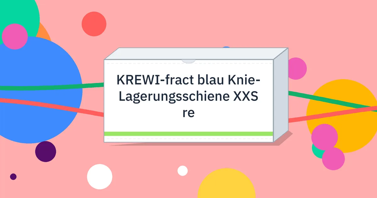 Symbolbild: Packung mit der Aufschrift KREWI-fract blau Knie-Lagerungsschiene XXS re (PZN 17300083) – Verfügbarkeit und Bezug in Apotheken in Frankfurt am Main