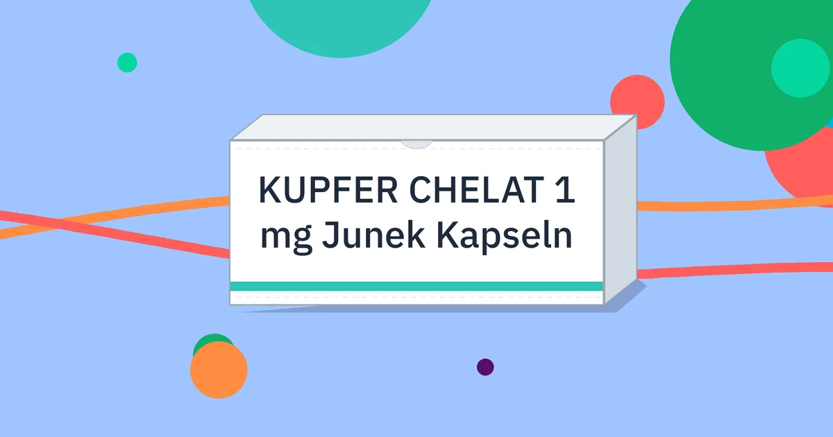 Symbolbild: Packung mit der Aufschrift KUPFER CHELAT 1 mg Junek Kapseln (PZN 10191165) – Verfügbarkeit und Bezug in Apotheken in Frankfurt am Main