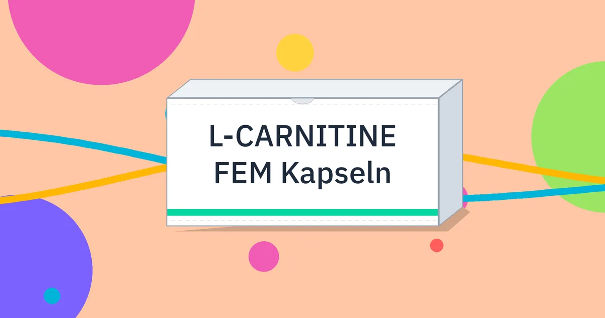 Symbolbild: Packung mit der Aufschrift L-CARNITINE FEM Kapseln (PZN 12893115) – Verfügbarkeit und Bezug in Apotheken in Frankfurt am Main
