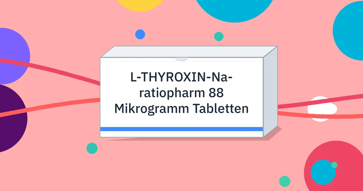 Symbolbild: Packung mit der Aufschrift L-THYROXIN-Na-ratiopharm 88 Mikrogramm Tabletten (PZN 10089857) – Verfügbarkeit und Bezug in Apotheken in Frankfurt am Main