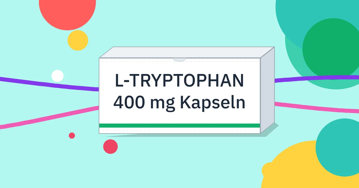 Symbolbild: Packung mit der Aufschrift L-TRYPTOPHAN 400 mg Kapseln (PZN 15265483) – Verfügbarkeit und Bezug in Apotheken in Frankfurt am Main