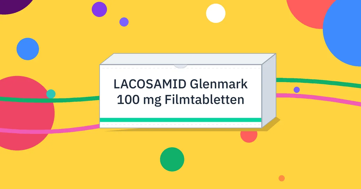 Symbolbild: Packung mit der Aufschrift LACOSAMID Glenmark 100 mg Filmtabletten (PZN 17534929) – Verfügbarkeit und Bezug in Apotheken in Frankfurt am Main