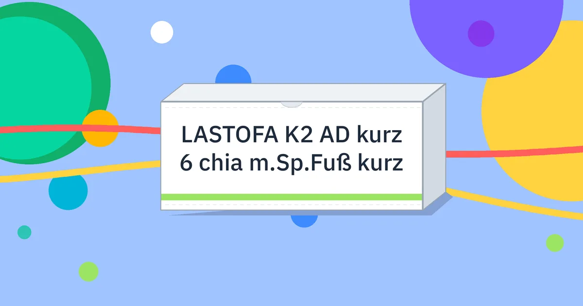 Symbolbild: Packung mit der Aufschrift LASTOFA K2 AD kurz 6 chia m.Sp.Fuß kurz (PZN 13801233) – Verfügbarkeit und Bezug in Apotheken in Frankfurt am Main