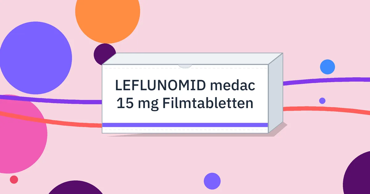 Symbolbild: Packung mit der Aufschrift LEFLUNOMID medac 15 mg Filmtabletten (PZN 05025884) – Verfügbarkeit und Bezug in Apotheken in Frankfurt am Main