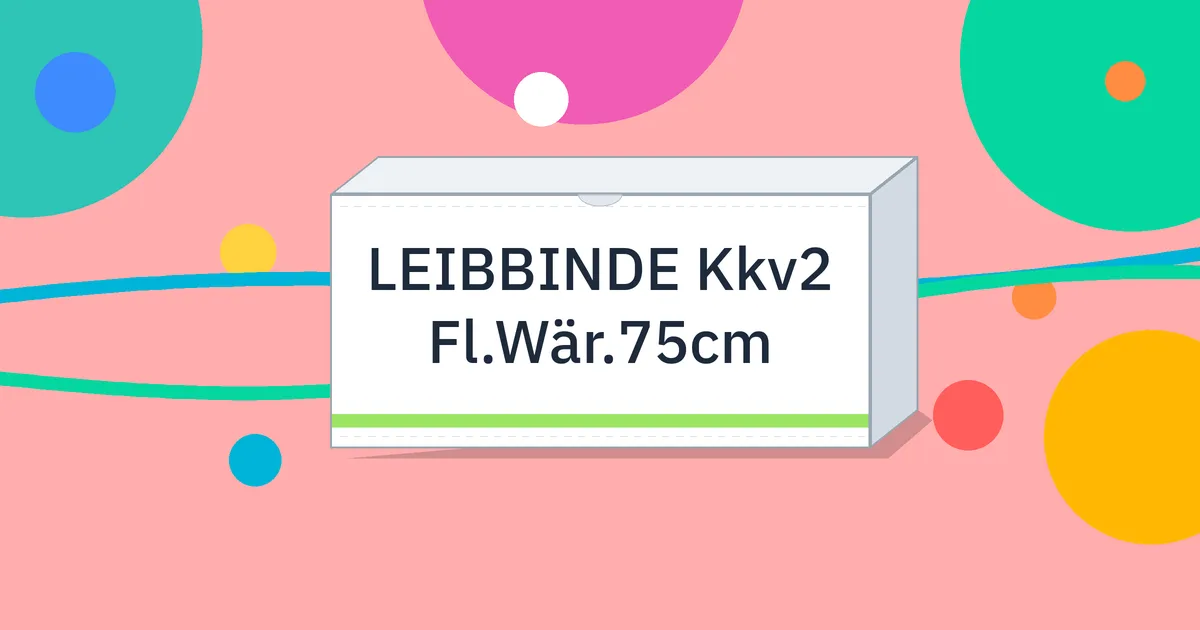Symbolbild: Packung mit der Aufschrift LEIBBINDE Kkv2 Fl.Wär.75cm (PZN 01731728) – Verfügbarkeit und Bezug in Apotheken in Frankfurt am Main
