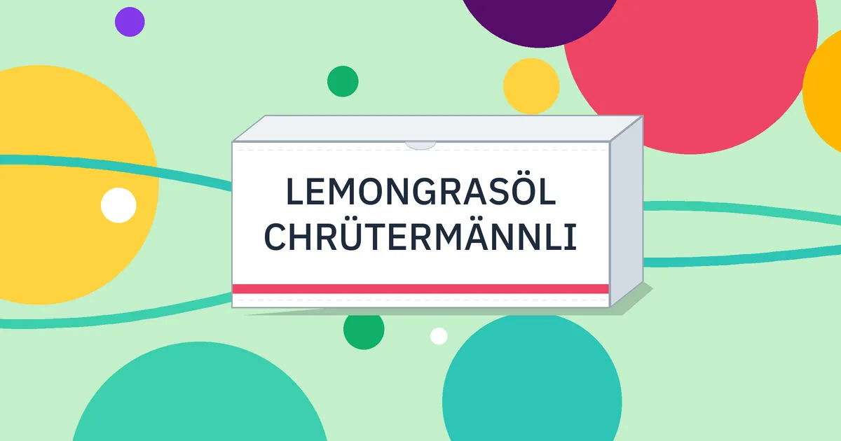 Symbolbild: Packung mit der Aufschrift LEMONGRASÖL CHRÜTERMÄNNLI (PZN 08423088) – Verfügbarkeit und Bezug in Apotheken in Frankfurt am Main
