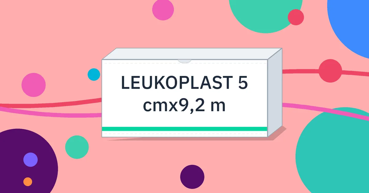 Symbolbild: Packung mit der Aufschrift LEUKOPLAST 5 cmx9,2 m (PZN 05529478) – Verfügbarkeit und Bezug in Apotheken in Frankfurt am Main