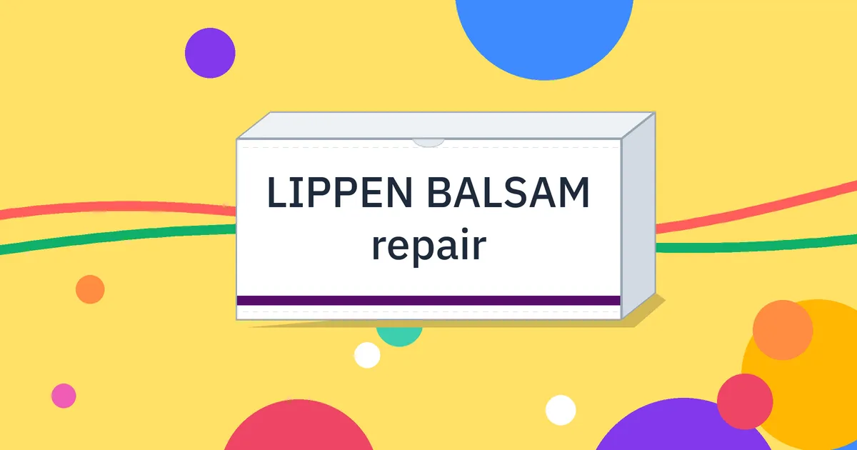 Symbolbild: Packung mit der Aufschrift LIPPEN BALSAM repair (PZN 12481648) – Verfügbarkeit und Bezug in Apotheken in Frankfurt am Main