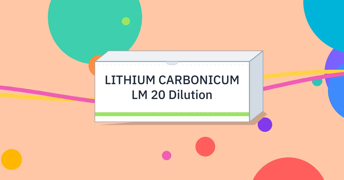Symbolbild: Packung mit der Aufschrift LITHIUM CARBONICUM LM 20 Dilution (PZN 12931614) – Verfügbarkeit und Bezug in Apotheken in Frankfurt am Main