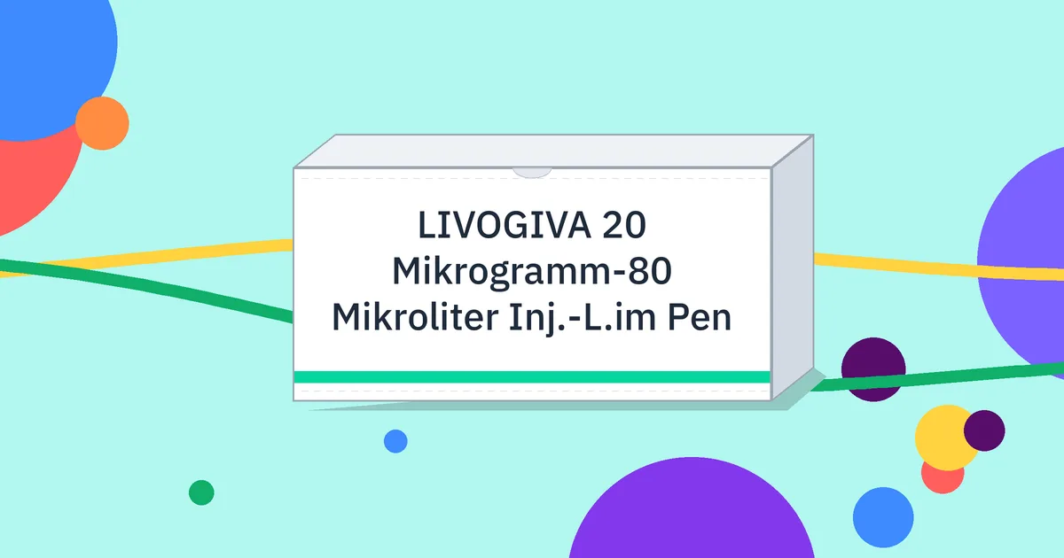 Symbolbild: Packung mit der Aufschrift LIVOGIVA 20 Mikrogramm-80 Mikroliter Inj.-L.im Pen (PZN 18410744) – Verfügbarkeit und Bezug in Apotheken in Frankfurt am Main