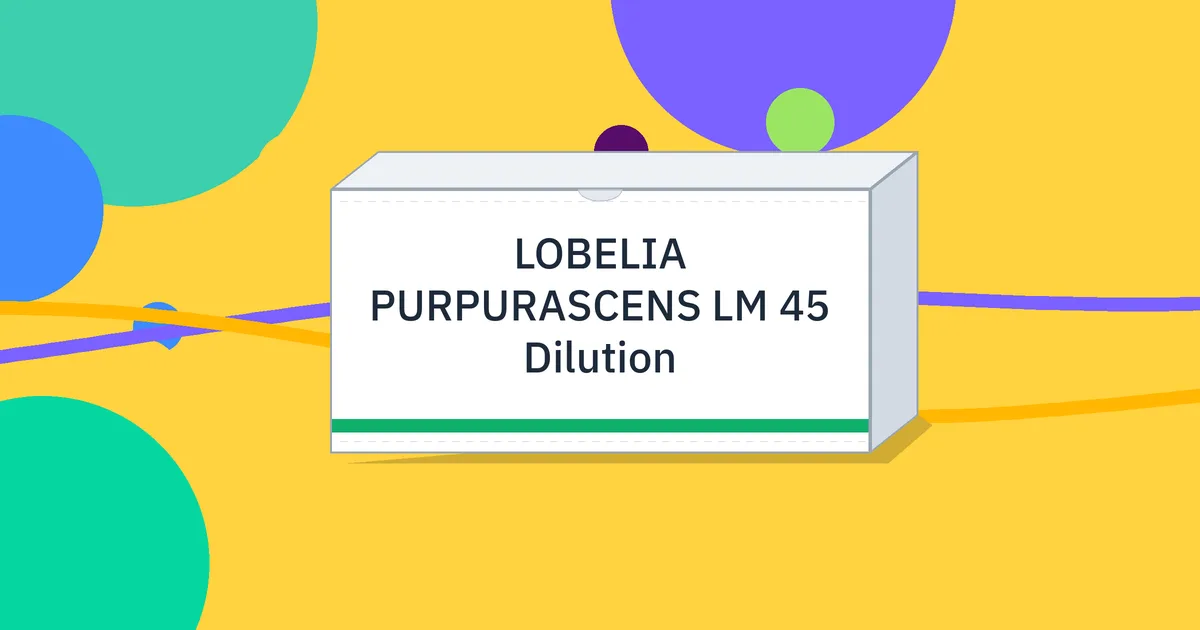 Symbolbild: Packung mit der Aufschrift LOBELIA PURPURASCENS LM 45 Dilution (PZN 13534559) – Verfügbarkeit und Bezug in Apotheken in Frankfurt am Main