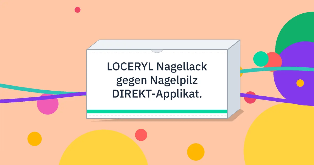 Symbolbild: Packung mit der Aufschrift LOCERYL Nagellack gegen Nagelpilz DIREKT-Applikat. (PZN 11286181) – Verfügbarkeit und Bezug in Apotheken in Frankfurt am Main