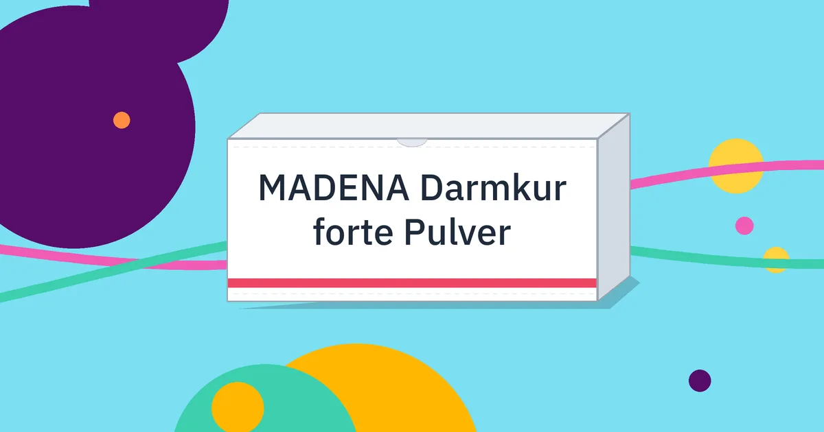 Symbolbild: Packung mit der Aufschrift MADENA Darmkur forte Pulver (PZN 14362511) – Verfügbarkeit und Bezug in Apotheken in Frankfurt am Main