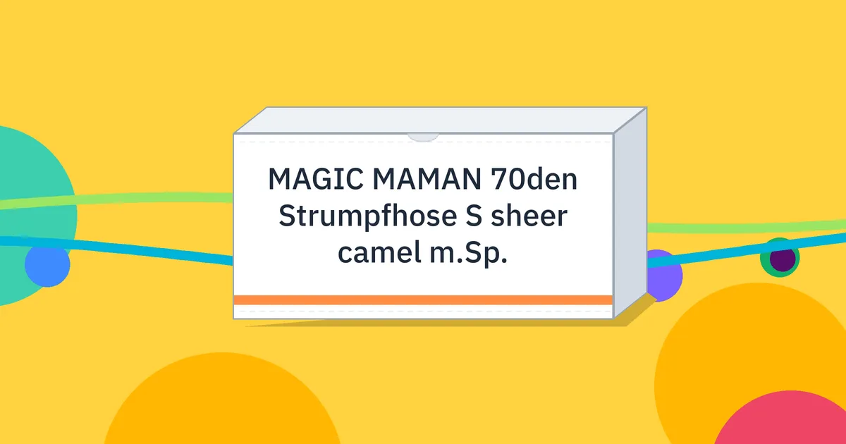 Symbolbild: Packung mit der Aufschrift MAGIC MAMAN 70den Strumpfhose S sheer camel m.Sp. (PZN 16190534) – Verfügbarkeit und Bezug in Apotheken in Frankfurt am Main
