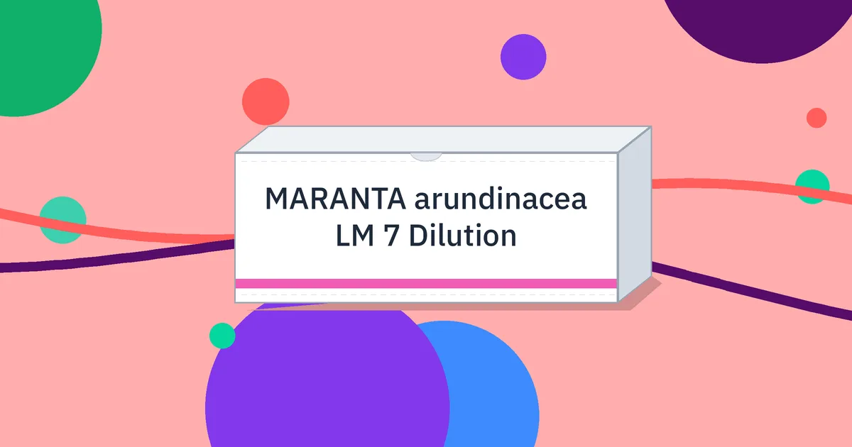 Symbolbild: Packung mit der Aufschrift MARANTA arundinacea LM 7 Dilution (PZN 13601356) – Verfügbarkeit und Bezug in Apotheken in Frankfurt am Main