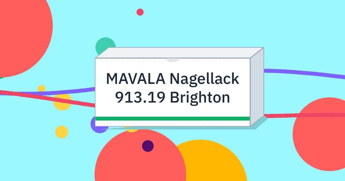 Symbolbild: Packung mit der Aufschrift MAVALA Nagellack 913.19 Brighton (PZN 17209394) – Verfügbarkeit und Bezug in Apotheken in Frankfurt am Main