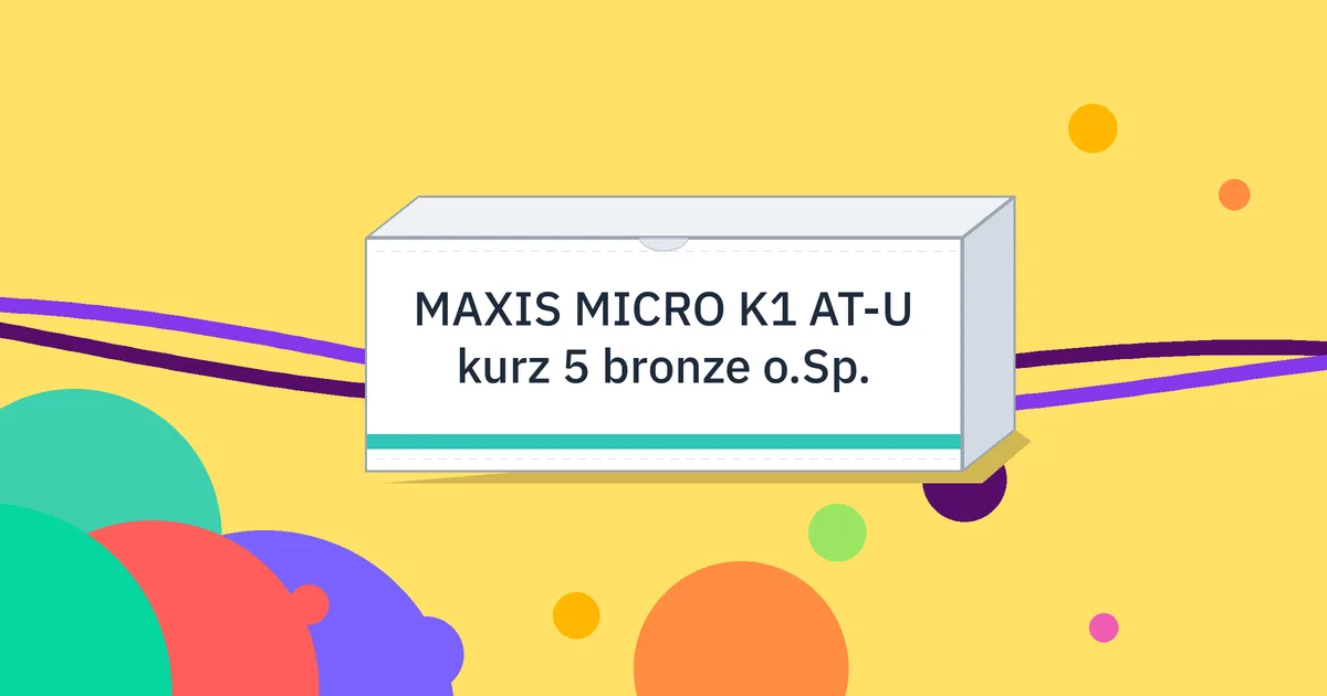 Symbolbild: Packung mit der Aufschrift MAXIS MICRO K1 AT-U kurz 5 bronze o.Sp. (PZN 17671810) – Verfügbarkeit und Bezug in Apotheken in Frankfurt am Main