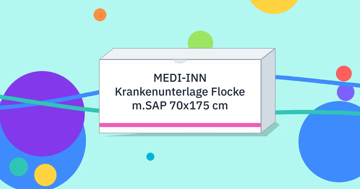 Symbolbild: Packung mit der Aufschrift MEDI-INN Krankenunterlage Flocke m.SAP 70x175 cm (PZN 04604479) – Verfügbarkeit und Bezug in Apotheken in Frankfurt am Main