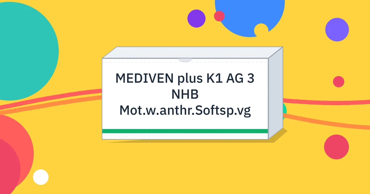 Symbolbild: Packung mit der Aufschrift MEDIVEN plus K1 AG 3 NHB Mot.w.anthr.Softsp.vg (PZN 15919513) – Verfügbarkeit und Bezug in Apotheken in Frankfurt am Main