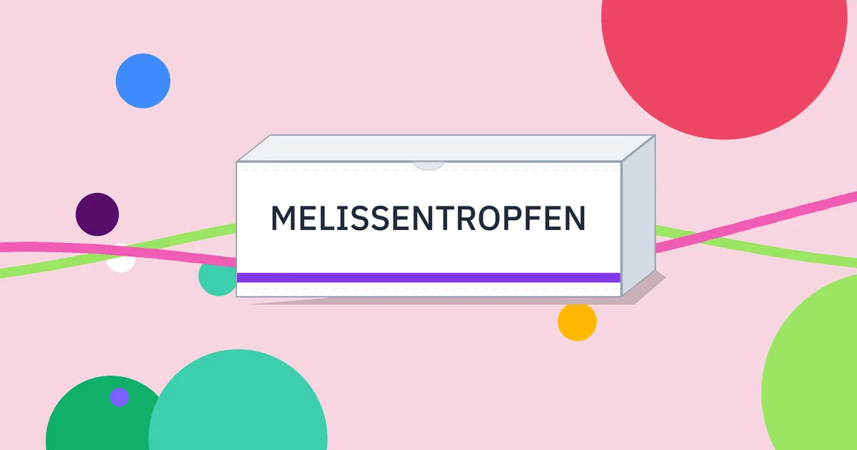 Symbolbild: Packung mit der Aufschrift MELISSENTROPFEN (PZN 10975004) – Verfügbarkeit und Bezug in Apotheken in Frankfurt am Main