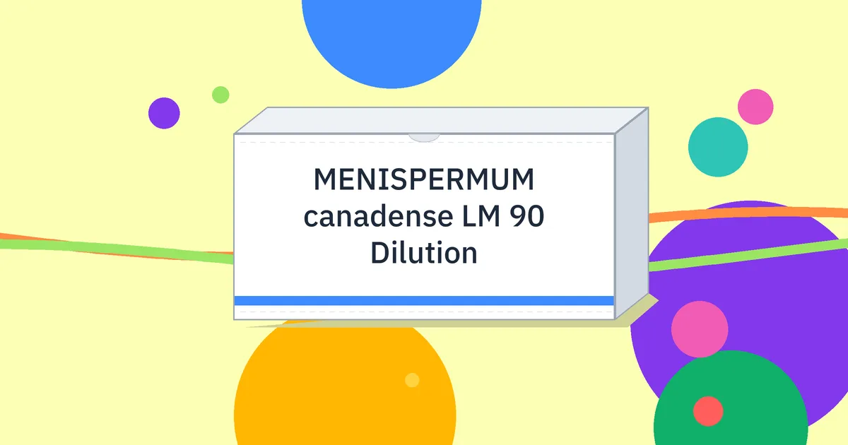 Symbolbild: Packung mit der Aufschrift MENISPERMUM canadense LM 90 Dilution (PZN 13603585) – Verfügbarkeit und Bezug in Apotheken in Frankfurt am Main