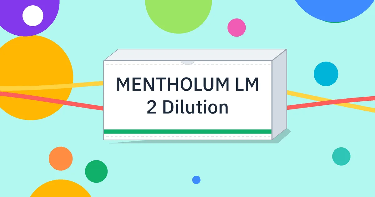 Symbolbild: Packung mit der Aufschrift MENTHOLUM LM 2 Dilution (PZN 13604544) – Verfügbarkeit und Bezug in Apotheken in Frankfurt am Main