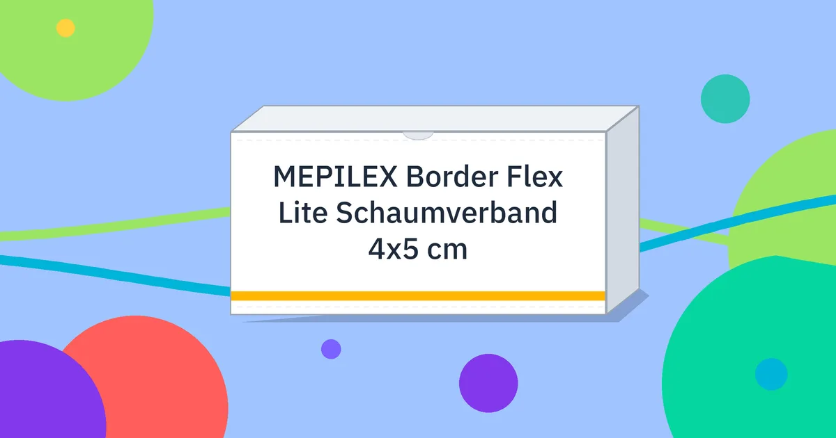 Symbolbild: Packung mit der Aufschrift MEPILEX Border Flex Lite Schaumverband 4x5 cm (PZN 16226491) – Verfügbarkeit und Bezug in Apotheken in Frankfurt am Main