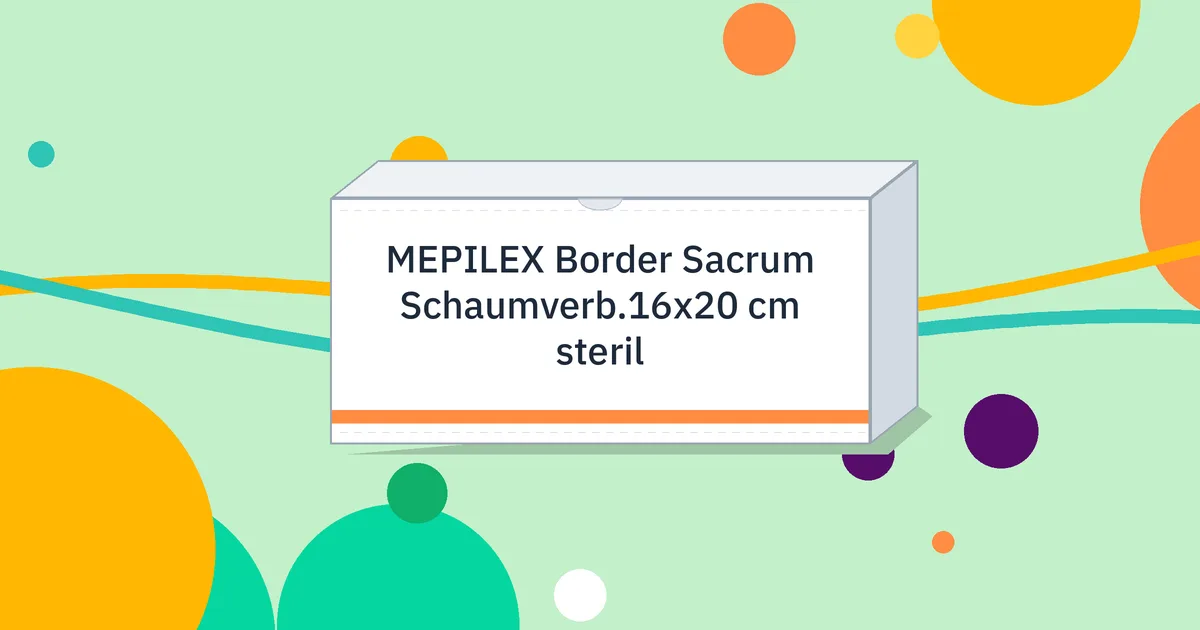 Symbolbild: Packung mit der Aufschrift MEPILEX Border Sacrum Schaumverb.16x20 cm steril (PZN 17871466) – Verfügbarkeit und Bezug in Apotheken in Frankfurt am Main