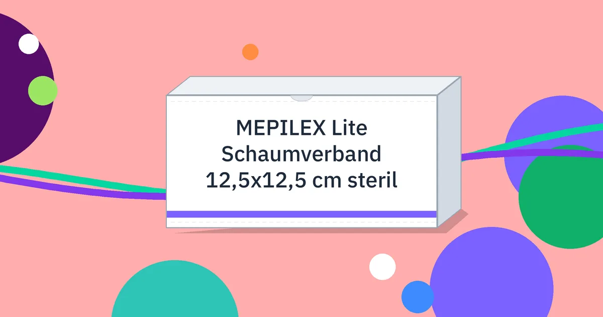 Symbolbild: Packung mit der Aufschrift MEPILEX Lite Schaumverband 12,5x12,5 cm steril (PZN 20139846) – Verfügbarkeit und Bezug in Apotheken in Frankfurt am Main