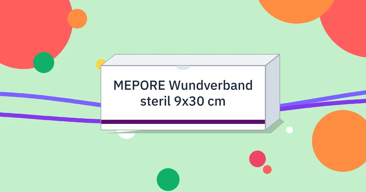 Symbolbild: Packung mit der Aufschrift MEPORE Wundverband steril 9x30 cm (PZN 11003266) – Verfügbarkeit und Bezug in Apotheken in Frankfurt am Main