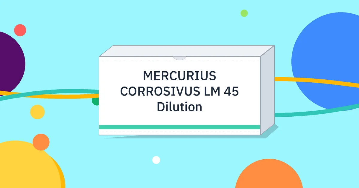 Symbolbild: Packung mit der Aufschrift MERCURIUS CORROSIVUS LM 45 Dilution (PZN 12950184) – Verfügbarkeit und Bezug in Apotheken in Frankfurt am Main