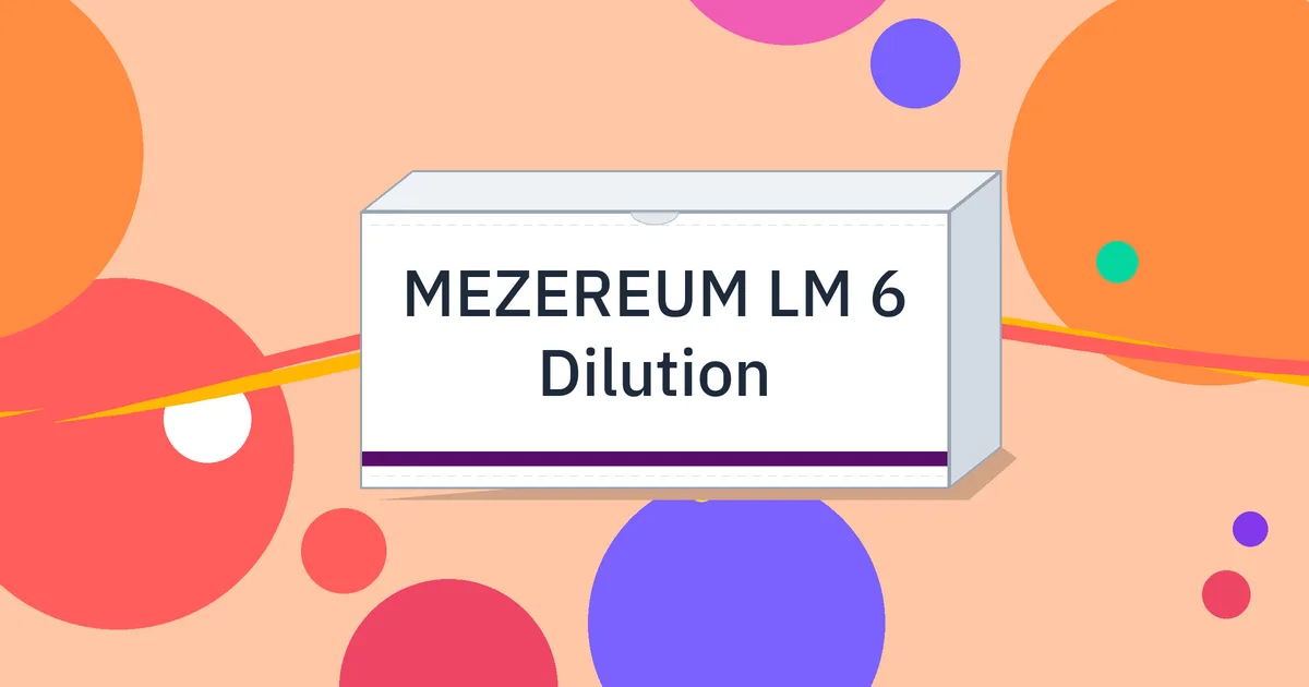 Symbolbild: Packung mit der Aufschrift MEZEREUM LM 6 Dilution (PZN 02602944) – Verfügbarkeit und Bezug in Apotheken in Frankfurt am Main