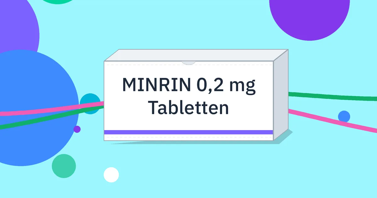 Symbolbild: Packung mit der Aufschrift MINRIN 0,2 mg Tabletten (PZN 08472394) – Verfügbarkeit und Bezug in Apotheken in Frankfurt am Main