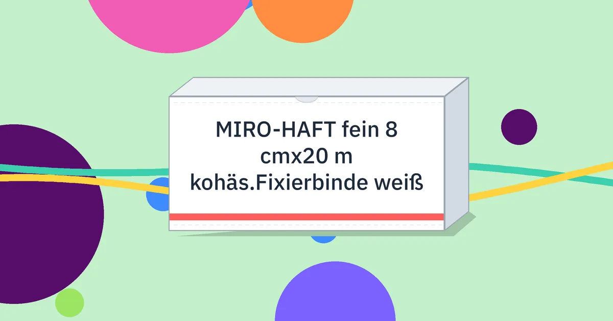 Symbolbild: Packung mit der Aufschrift MIRO-HAFT fein 8 cmx20 m kohäs.Fixierbinde weiß (PZN 06854513) – Verfügbarkeit und Bezug in Apotheken in Frankfurt am Main
