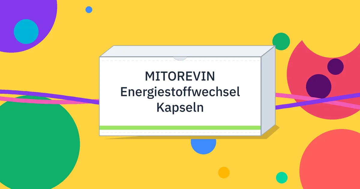 Symbolbild: Packung mit der Aufschrift MITOREVIN Energiestoffwechsel Kapseln (PZN 18492802) – Verfügbarkeit und Bezug in Apotheken in Frankfurt am Main