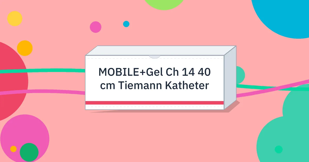 Symbolbild: Packung mit der Aufschrift MOBILE+Gel Ch 14 40 cm Tiemann Katheter (PZN 08727440) – Verfügbarkeit und Bezug in Apotheken in Frankfurt am Main