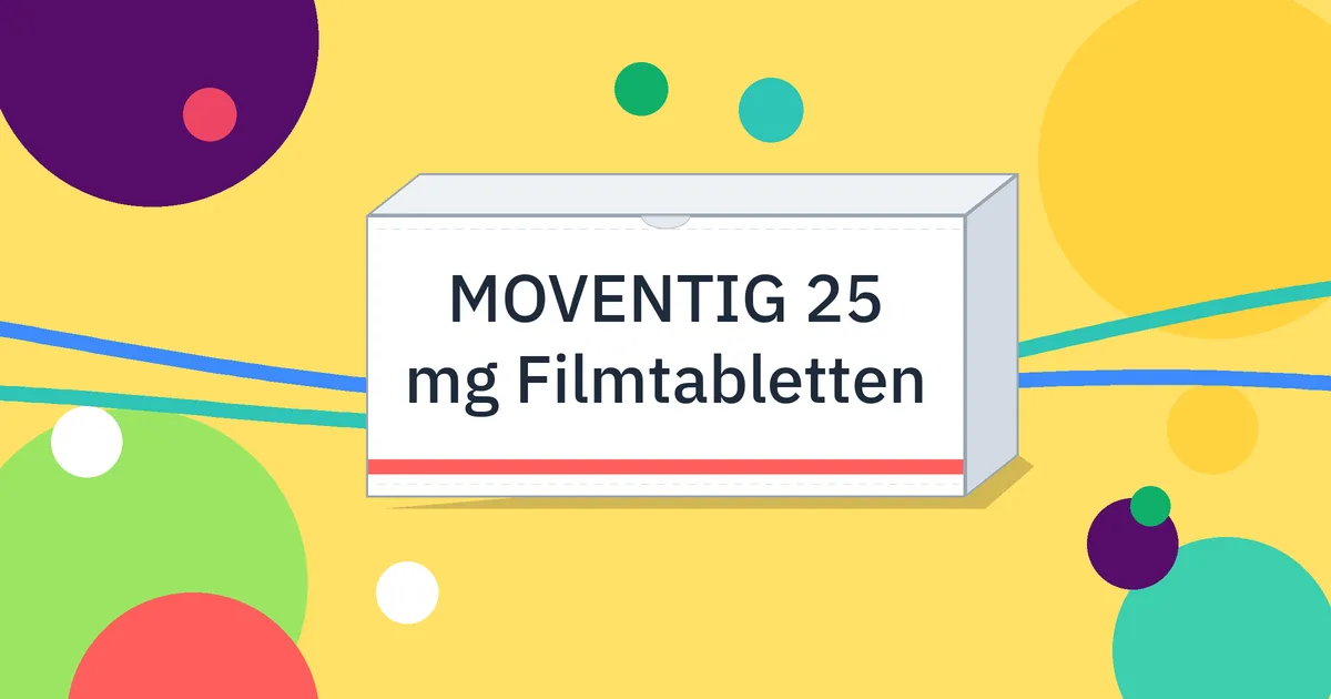 Symbolbild: Packung mit der Aufschrift MOVENTIG 25 mg Filmtabletten (PZN 01941087) – Verfügbarkeit und Bezug in Apotheken in Frankfurt am Main