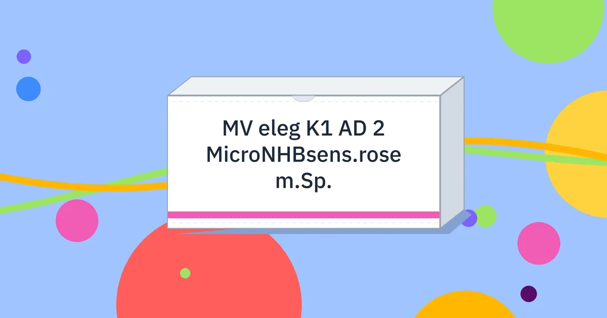Symbolbild: Packung mit der Aufschrift MV eleg K1 AD 2 MicroNHBsens.rose m.Sp. (PZN 15669312) – Verfügbarkeit und Bezug in Apotheken in Frankfurt am Main
