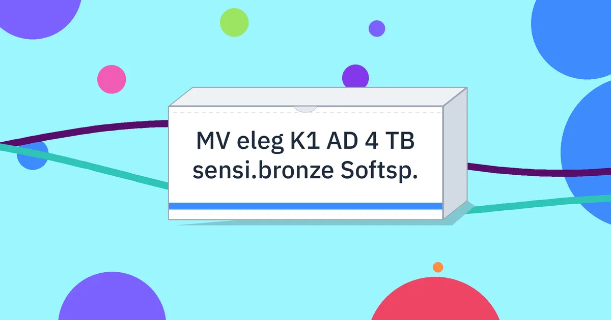 Symbolbild: Packung mit der Aufschrift MV eleg K1 AD 4 TB sensi.bronze Softsp. (PZN 14704294) – Verfügbarkeit und Bezug in Apotheken in Frankfurt am Main